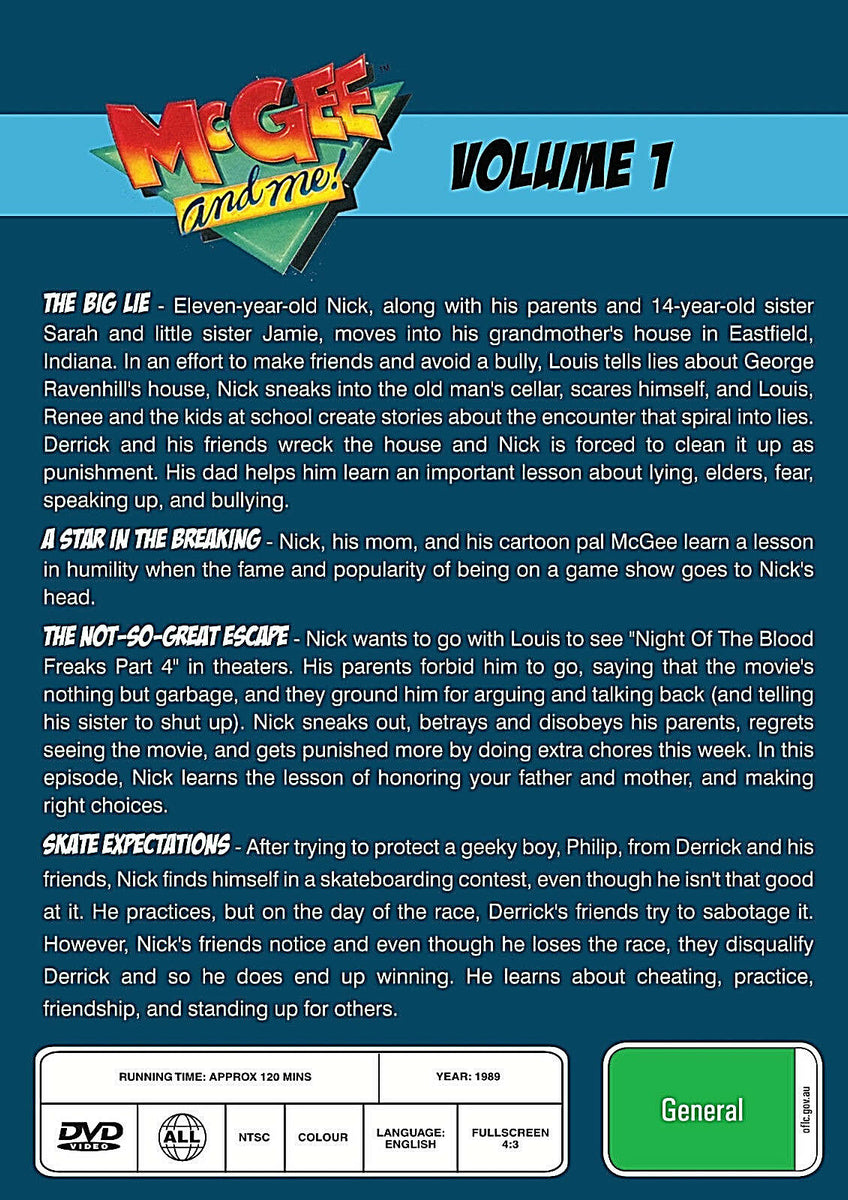 McGEE AND ME Vol 1 Joseph Dammann Terry Bozeman Christian Family - DVD