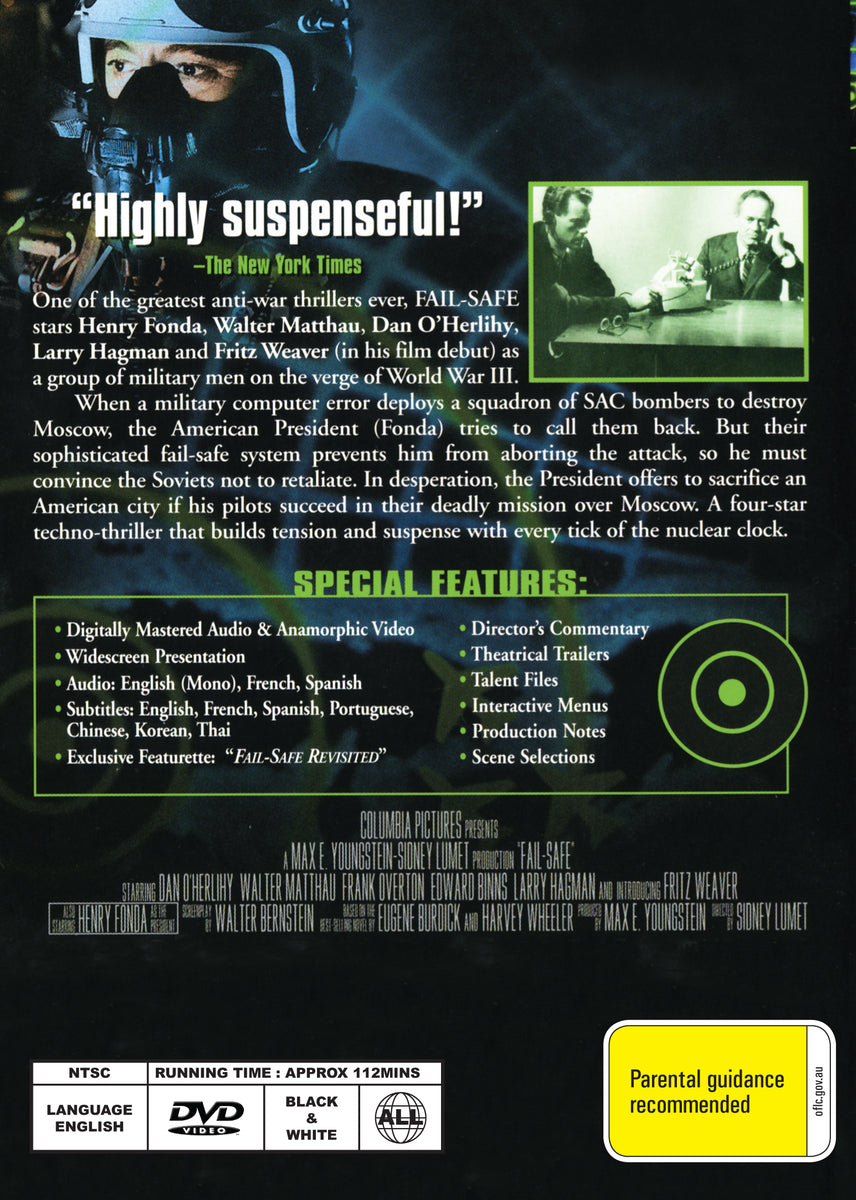 Fail Safe (1964) - DVD - Henry Fonda, Walter Matthau