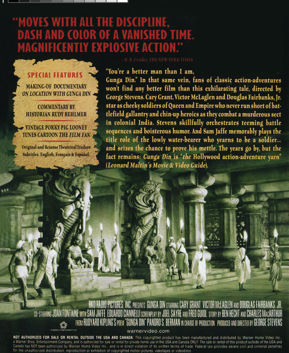 Gunga Din (1939) - DVD - Cary Grant, Joan Fontaine