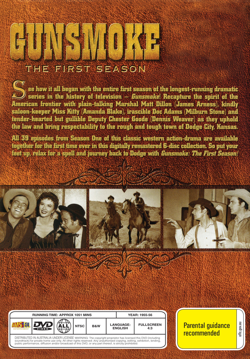 Gunsmoke (1955 - 56) - DVD - James Arness, Milburn Stone