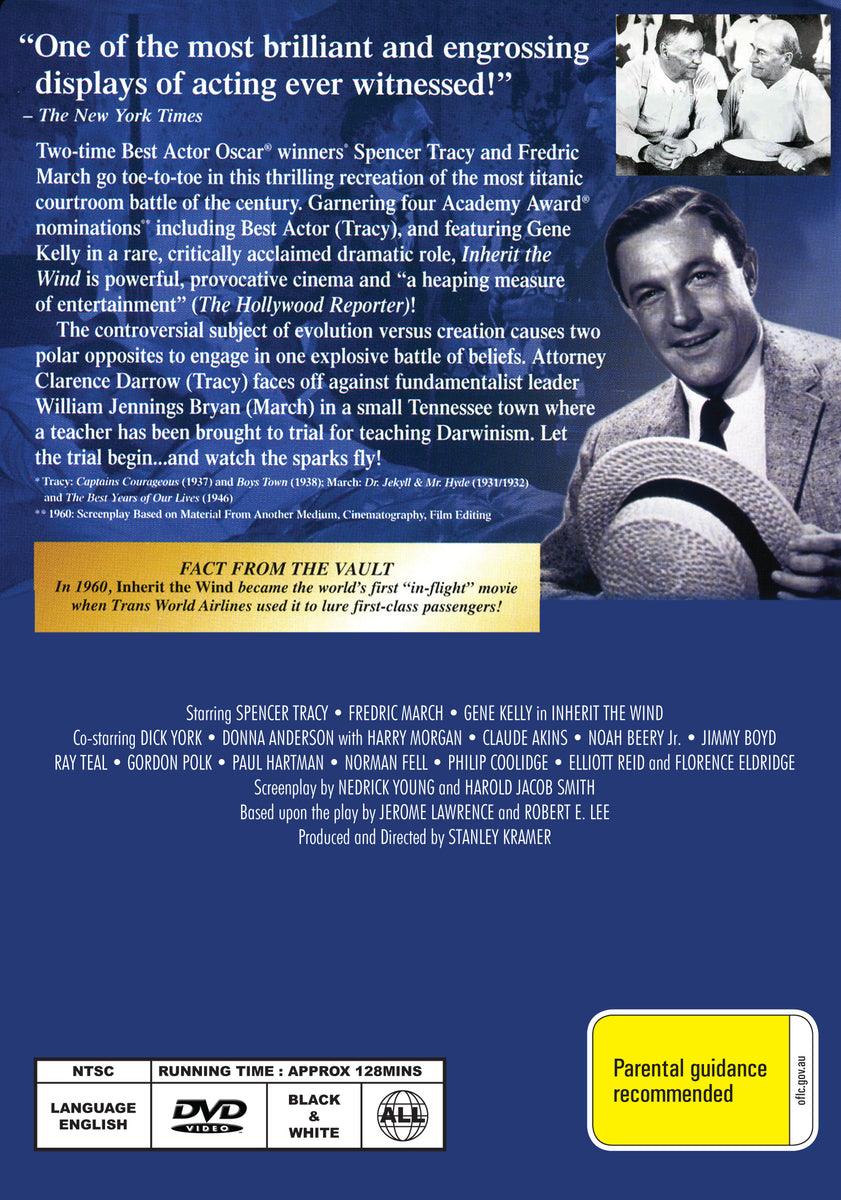 Inherit the Wind (1960) - DVD - Spencer Tracy, Gene Kelly