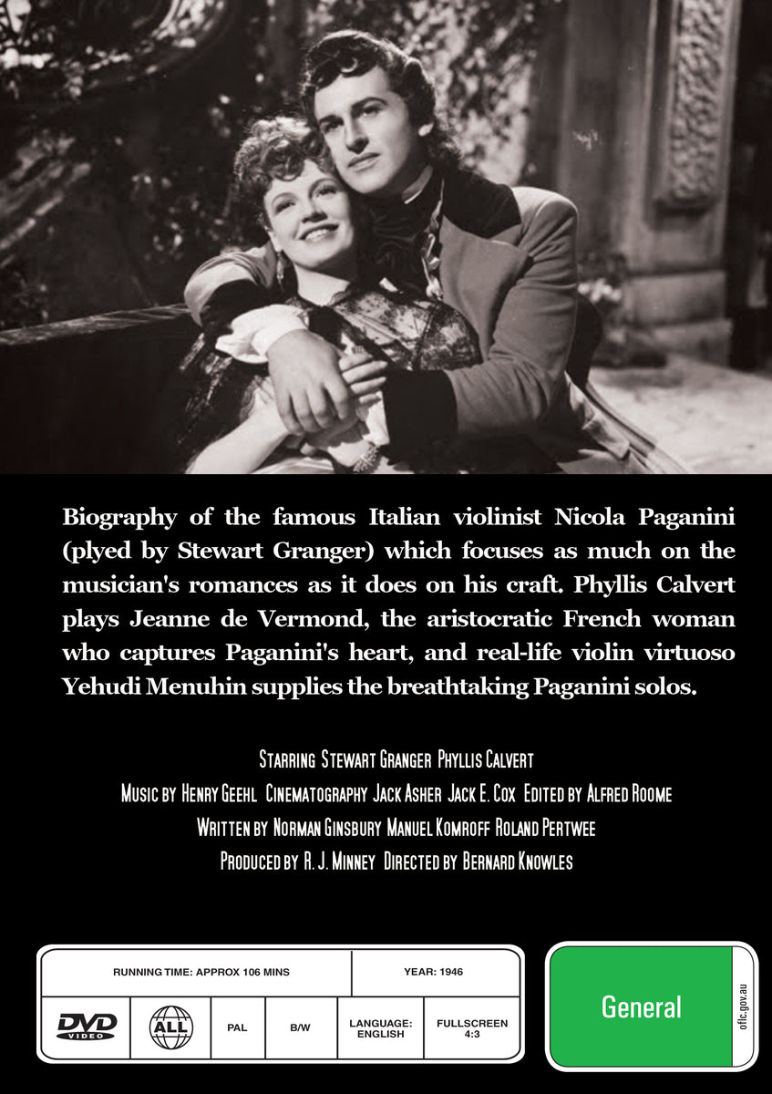 The Magic Bow (1946) - DVD - Stewart Granger, Phyllis Calvert