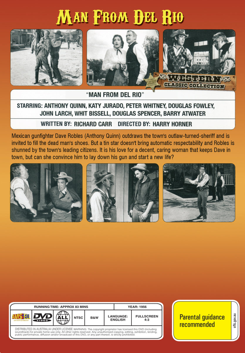Man from Del Rio (1956) - DVD - Anthony Quinn, Katy Jurado