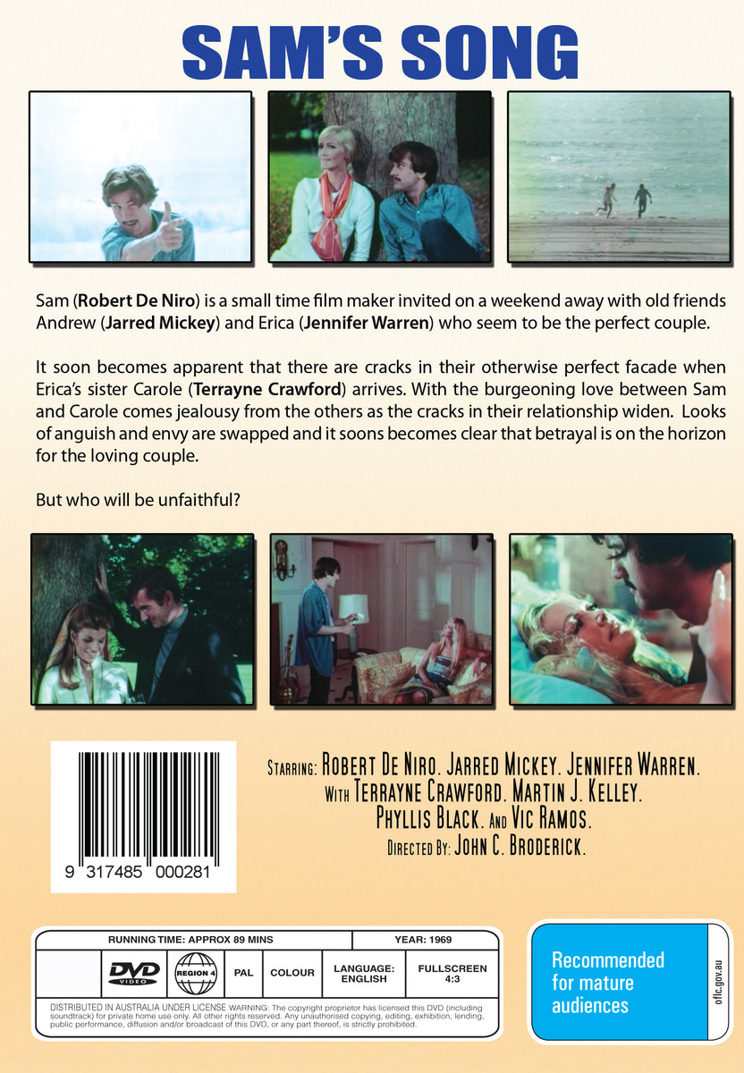 Sam's Song (1969) - DVD - Robert De Niro, Sybil Danning
