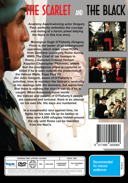 The Scarlet and the Black (1983) - DVD - Gregory Peck, Christopher Plummer