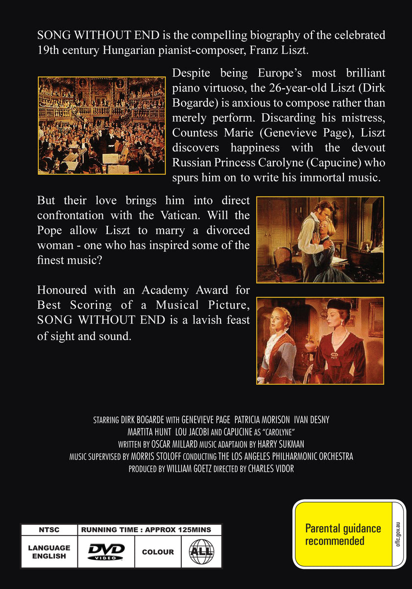 Song Without End (1960) - DVD - Dirk Bogarde, Capucine, Geneviève